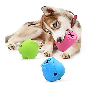 Dxmnoly Dog Treat Ball Food Dispensing Toys, Soft Rubber Chewers Treats Stuffable Dog Toys, Tumbler Leaking Ball Dog Toys for Teeth Cleaning and Food Leakage for Small Medium Large Dogs