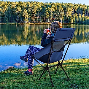 Restland Portable Folding Camping Chairs, Lightweight Collapsible Camping Chairs for Adults, Comfortable High Back Chairs for Outdoor Hiking, Backpacking, Fishing or Picnic