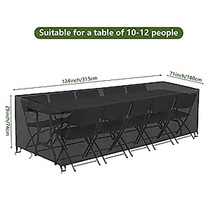 600D Patio Furniture Covers Rectangular Garden Patio Table and Chair Covers Large Outdoor Furniture Sofa Covers Waterproof Heavy Duty Fits up to 124W x 71D x 29H inches