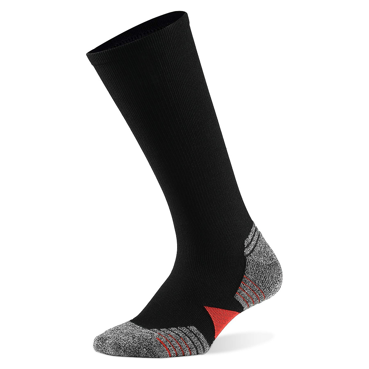 WANDER 6 Pairs Men's Athletic Run Cushion Over-the-Calf Tube Socks (6 pairs Red, L:Shoe Size:9-12)