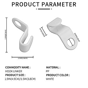 TAOZHIYAO 50PCS Clothes Hook Hanger Hooks Space Saving Closet Connector Organizer (White)