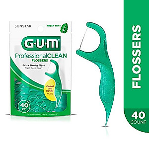 Sunstar 891J GUM Professional Clean Flossers (Bag of 40 Floss Picks)
