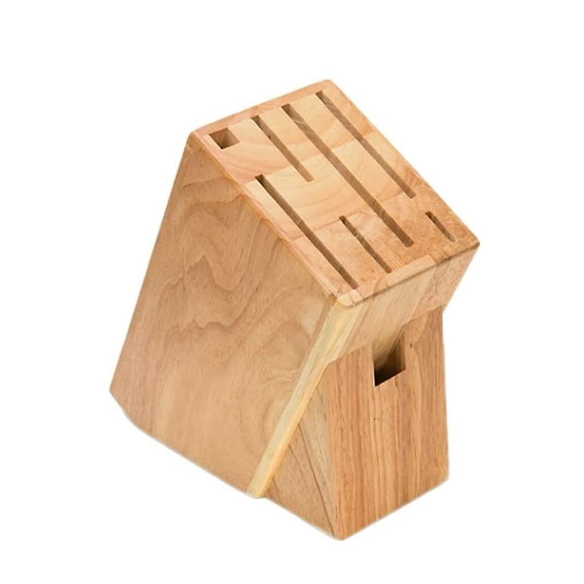 AQUETI Knife Block Functional Universal Beech Knife Rack Block Storage Organizer Knife Holder Restaurant Kitchen Knife Holder Knife Storage