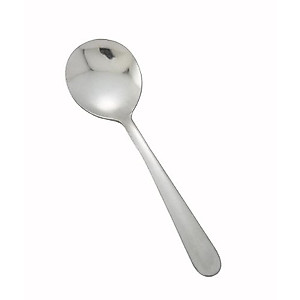 Winco 12-Piece Windsor Heavy Weight Bouillon Spoon Set, 18-0 Stainless Steel,Silver