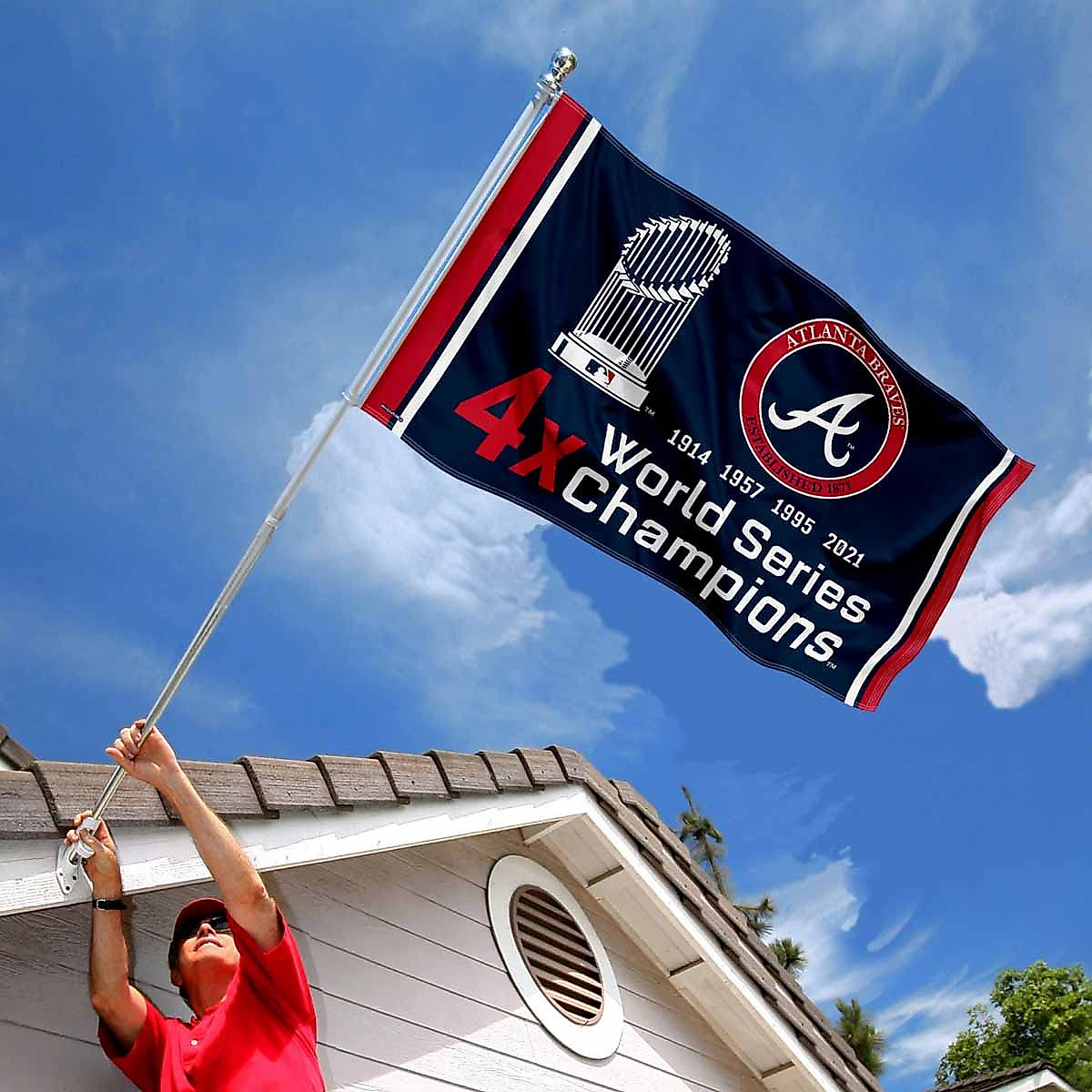WinCraft Atlanta Braves Years Series Champions 3x5 Foot Grommet Banner Flag
