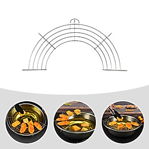 Hemoton Drain Rack Clothes Drying Rack Wok Griddle Grill Tool Wire Rack for Baking Sink Drying Rack Cooling Stainless Steel Drain Oil Rack Grill Rack Frying Oil Filter Rack Food Rack Fried