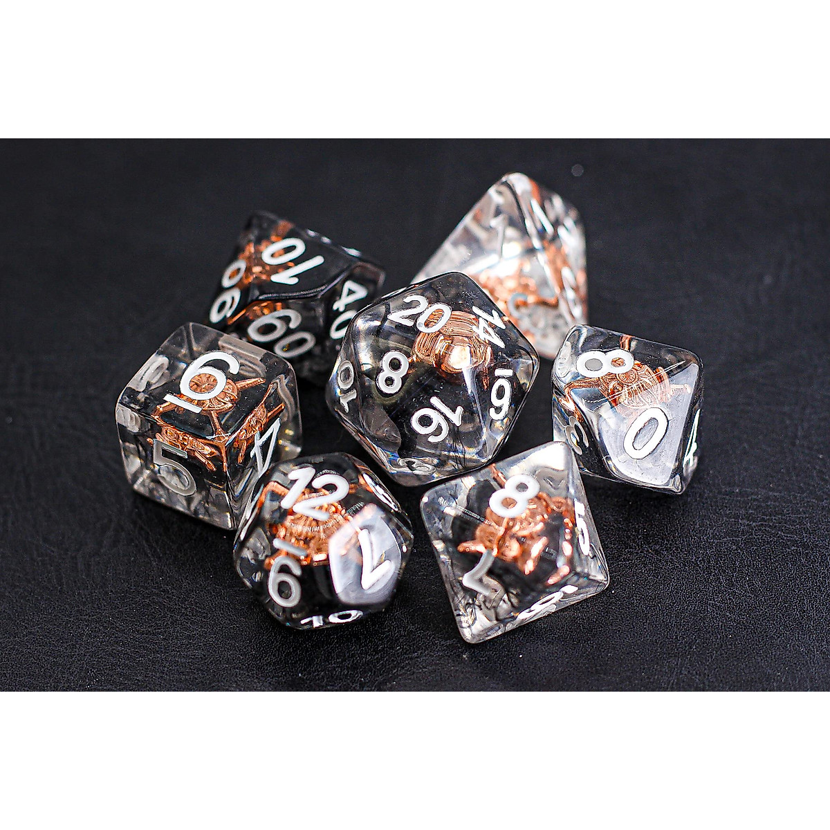 3DEGOS Black Rogue Pirate DND Dice Set for Dungeons and Dragons Gifts, D&D, D and D, Pathfinder, Accessories, D20, Polyhedral, Resin Dice, Metal, Dice Tray, Tower, Bag, Box