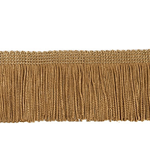 BEL AVENIR Lace Chainette Fringe Trim Polyester Tassel Trim with Hand Knitting for Home Accessories DIY Decoration (Coffee, 13.7 Yard x 2 Inches)