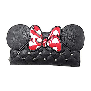 Loungefly x Minnie Bow Wallet WDWA0564, Black, Standard