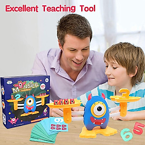 KANKOJO Monster Balance Cool Math Game for Age 3-5, Toddler Learning Resources Number Blocks Preschool Games, Kids STEM Montessori Educational Toys Gifts for 4 Year Old Boys Girls