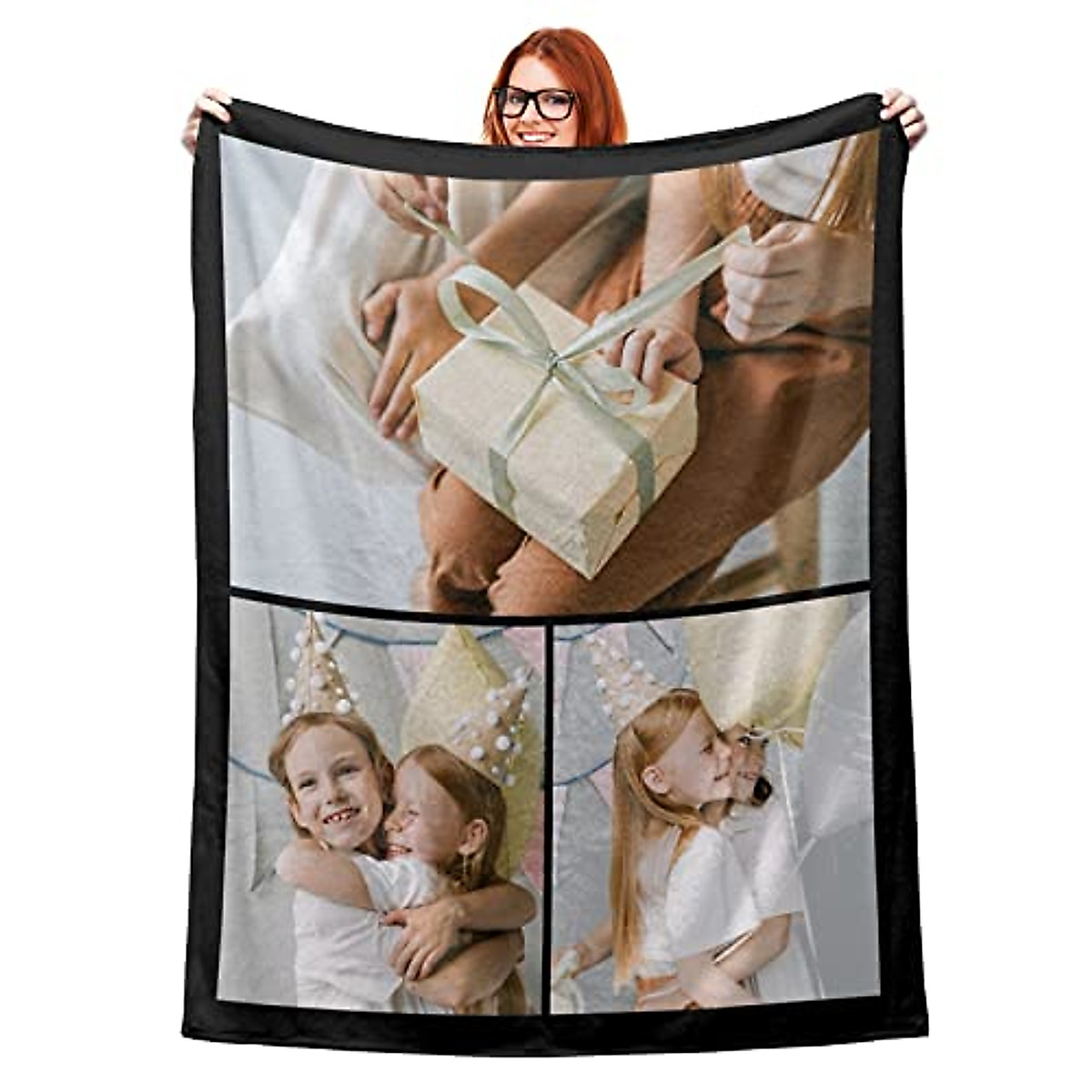 Custom Blanket With Photo Text Personalized Throw Blanket Customized Picture Blanket For Baby Mother Father Adult Friends Lovers Dog Pets Personalized Gift Flannel Blanket Birthday Halloween Christmas