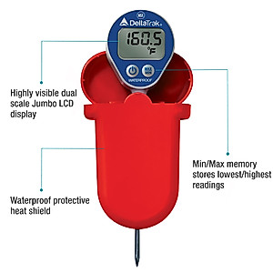 DeltaTrak 12214 Waterproof Dishwasher Thermometer Kit w/Auto-Cal