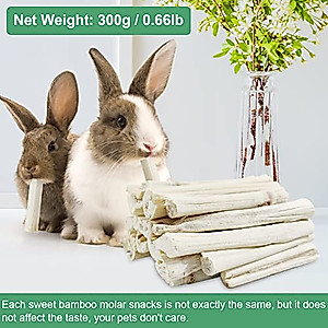 Barley Ears Sweet Bamboo Sticks for Rabbits, Guinea Pig Toys for Teeth Grinding, Rabbit Chew and Treats to Improve Dental Health, Hamster Toys for Bunny, Chinchillas, Gerbils, Rats (300g / 0.66lb)