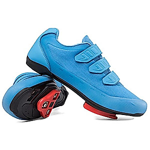 Mens Womens Indoor Cycling Shoes Compatible with Peloton Bike Shoes Cycling Shoes with Delta Cleats Clip Outdoor Pedal SPD Road Bike Shoes,Blue