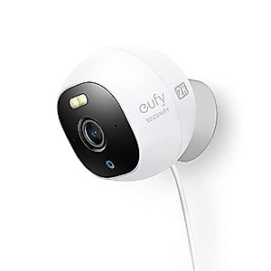 eufy security S210 Outdoor Cam, All-in-One Outdoor Security Camera with 2K Resolution, Spotlight, Color Night Vision, No Monthly Fees, Wired Camera, Security Camera Outdoor, IP67 Weatherproof