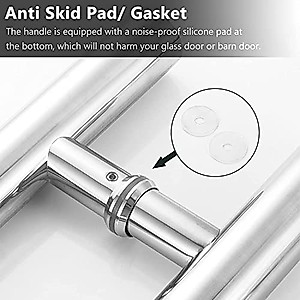 Sliding Barn Door Handle 50/60/ 80/120/ 150 cm Shower Door Handle Replacement, Modern Black Front Door Handles/Satin Nickel Push Pull Handle Bar, Double Sided, Barn Sliding Door ( Size : Length 50cm(2