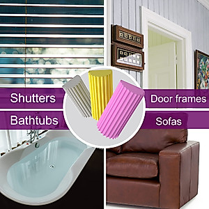 BITOPE 3 Pack Natural Duster, Magical Dust Cleaning Sponge, Duster for Cleaning Venetian & Wooden Blinds, Vents, Radiators, Skirting Boards, Gray +Pink+Yellow
