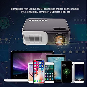LADIGASU HD Projector Home Projector Small Portable Mini Projector Supports HDMI on The Same Screen and Connected to Outdoor Mobile Power Supply