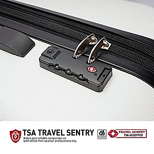 GinzaTravel 3-Piece Luggage Set with TSA Locks, Expandable, and Friction-Resistant in white - Includes 20", 24" & 28" Spinner Suitcases