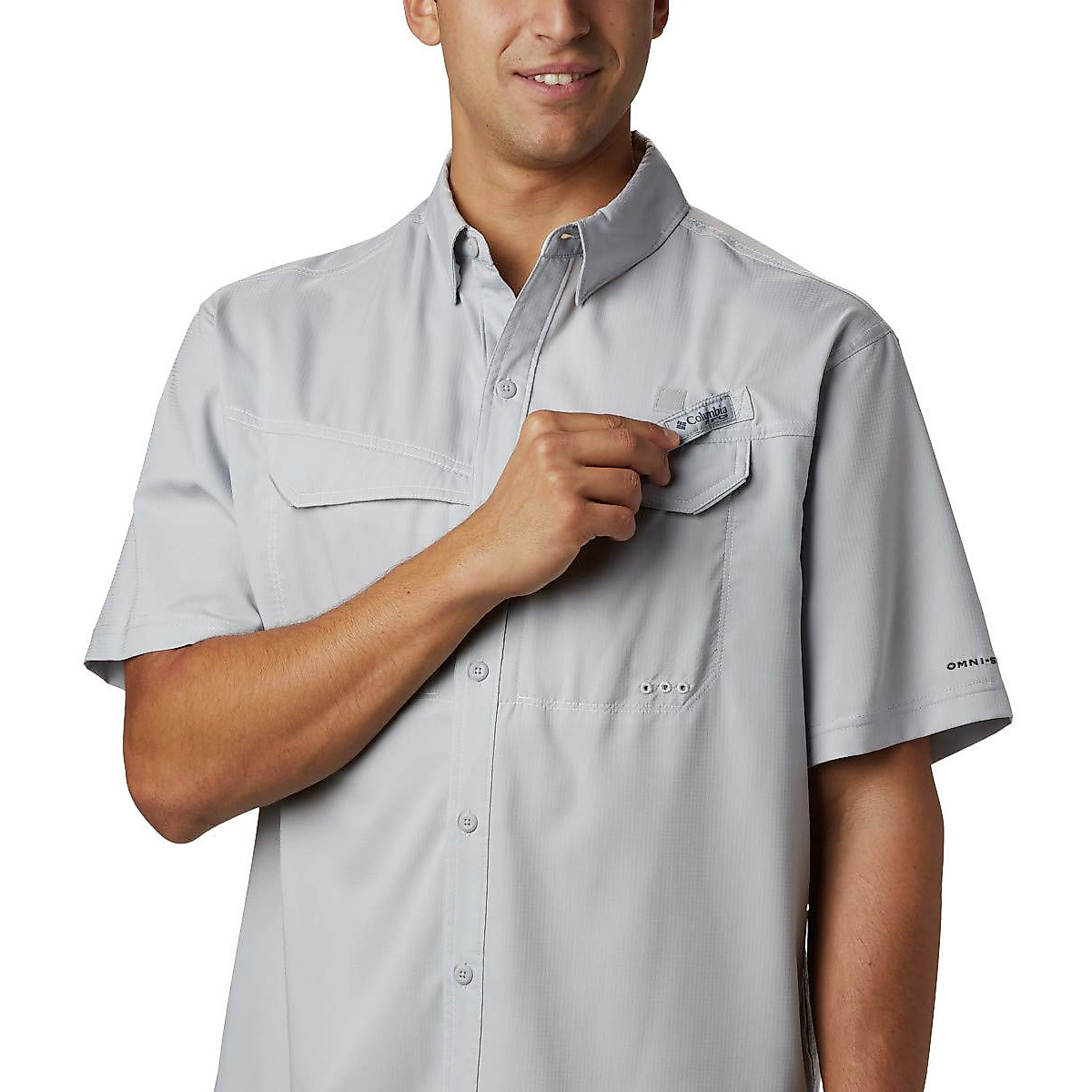 Columbia Men's Low Drag Offshore Short Sleeve Shirt, UPF 40 Protection, Moisture Wicking Fabric T-Shirt,Cool Grey,XX-Large