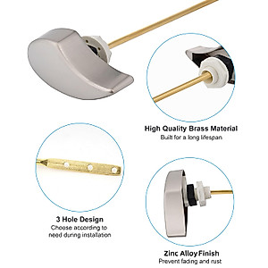 Hibbent 2 Pack Toilet Handle Tank Flush Lever Replacement Compatible with TOTOTHU004-CP Trip Lvr for ST701, CST854, Side Mount Toilet Flush Handle, Toilet Trip Lever, Brushed Nickel