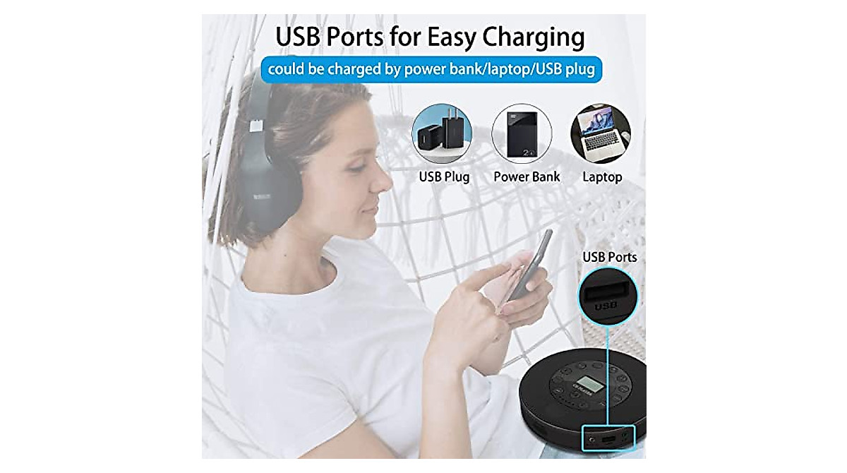 Lukasa Portable Bluetooth CD Player - Versatile Travel & Home Audio
