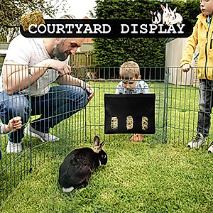 无品牌 Rabbit Hay Feeder Bag Timothy hay Dispenser Feeding Bag Small Animal hay Feeder Bag Hanging Feeder Bag for Rabbit Guinea Pig Chinchilla Hamster Small Animal hay Storage（1 Black）
