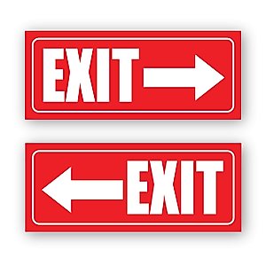 Exit Sign Arrow Stickers Left and Right