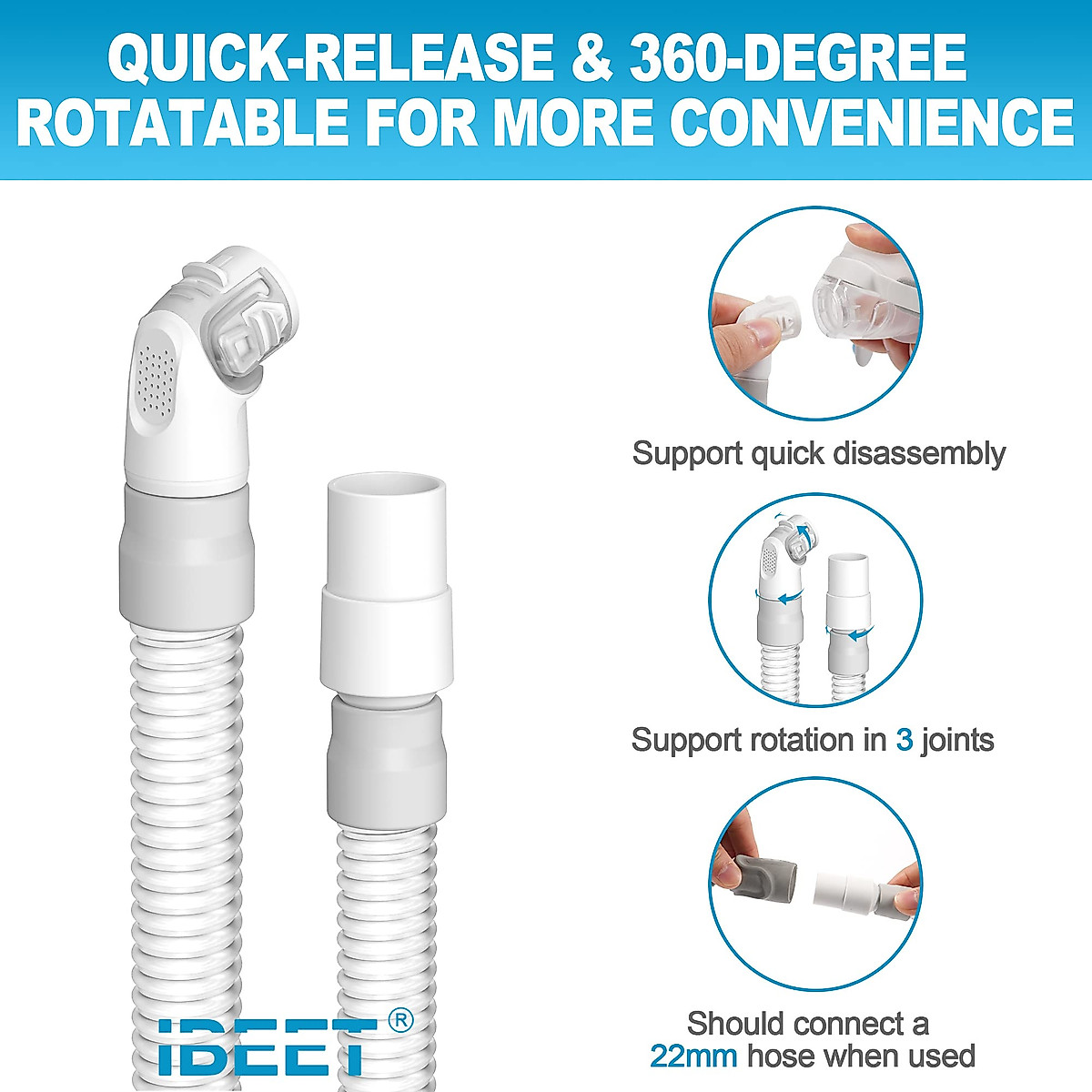 Replacement Medium Cushion for N20, w/Strap & Tubing(No Fr AME) for Airfit, IBEET Replacement Supplies for N20