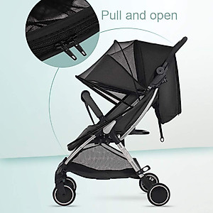 2 in 1 Net Baby Stroller Sun Shades with Zipper Window, Universal Mesh Travel Breathable See Through Outdoor Walking Beach Parasol Windproof Protective Cover for Seats, Bassinets and Carriers