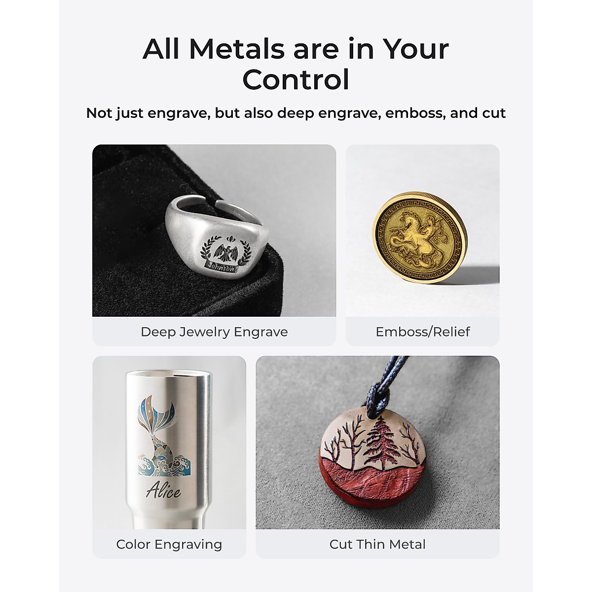 xTool F1 Ultra 20W Fiber & Diode Dual Laser Engraver, 10000mm/s Ultra Fast Laser Engraver and Cutter Machine for Jewelry, Metal, Wood, with Smart Camera, Auto Streamline, 3D Engraving Machine