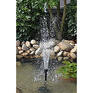 ECO-WORTHY Solar Fountain Water Pump Kit, 124 GPH Brushless Submersible Powered Pump with 5 W Solar Panel for Bird Bath, Small Pond, Garden Decoration, Pool, Patio, Lawn……