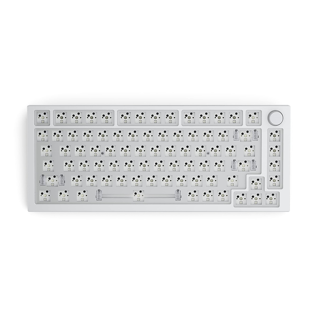 GLORIOUS Top Frame for GMMK PRO - 75% Keyboard with Knob Gaming - Aluminum Mounting Frame for Custom Mechanical Keyboard for PC Gaming and Programming (E-White)