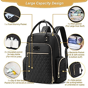 Homfu Diaper Bag Backpack Black Newborn Baby Registry Research Essentials