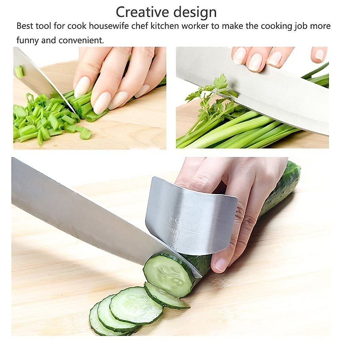 wefaner Stainless Steel Finger Guards for Cutting, Hand Protector Finger Protector , Avoid Injury When Cutting Vegetables, Meat, Slicing and Dicing Safe Chopping Tools