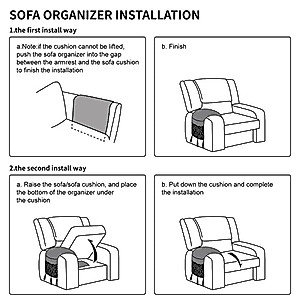 Mkono Macrame Sofa Armrest Organizer Remote Control Holder Magazine Storage Basket Bed Couch Chair Arm Bedside Caddy for TV Remote Control, Magazine, Books, Cell Phone, iPad, Boho Home Decor, Ivory