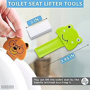 VIKROM 4Pcs Toilet Seat Lid Lifter Tool Toilet Seat Lifter Handles for Toilet Seat Cover Adhesive Handle Avoid Touch Tool Toilet Seat Handles - Self Adhesive Toilet Seat Handle Lifter Toilet Tool