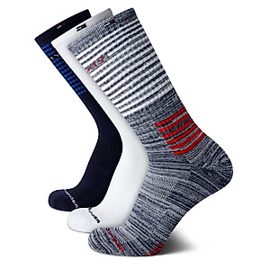 Tommy Hilfiger Men's Athletic Socks - Cushion Crew Socks (3 Pack), Size 7-12, Navy Assorted