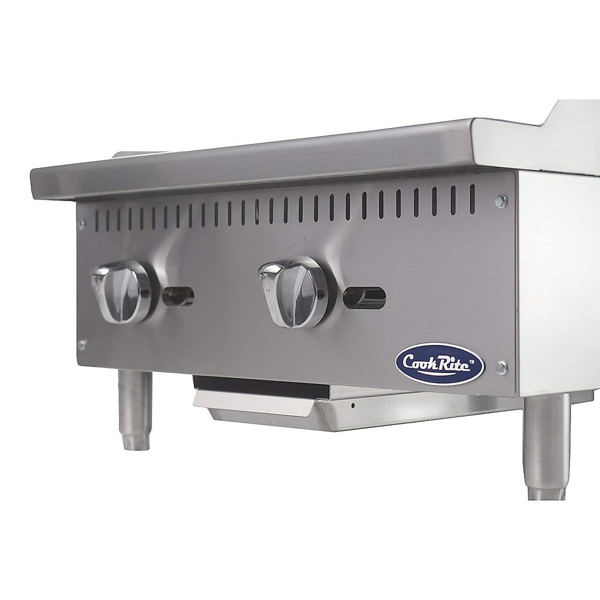 ATMG-24 Commercial Griddle Heavy Duty Manual Flat Top Restaurant Griddle Stainless Steel Portable Grill Natural Gas 24" Countertop - 60,000 BTU c