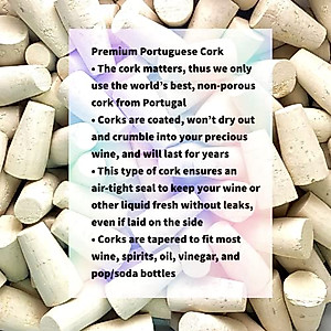 Wine Bottle Stopper – Unique gift for Dinner Host, Wine Lover, or Housewarming – a versatile wine accessory, use for Wine or Champagne – Handmade of Murano Glass and Portuguese Cork keeps wine fresher