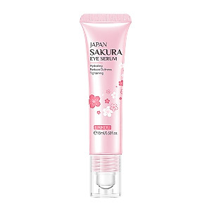 AKARY 2-in-1 Sakura Eye Serum and Eye Roller, Eye Massager Roller Lifting, Eye Cream for Nourishing Relieve Eye Bags, Dark Circles, and Puffiness, Fine Lines, Under Eye Treatment Cream