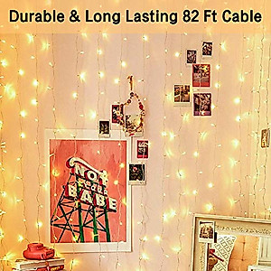 IDEAALS Expandable 82FT 200 LED Christmas String Lights for Outdoor/Indoor, 8 Lighting Modes Plug in Fairy String Lights for Xmas Tree Decor Bedroom Wedding Holiday Party Garden - Warm White