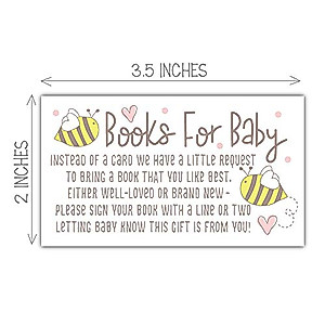 50 Cute Bee Books for Baby Shower Request Cards - Invitation Inserts