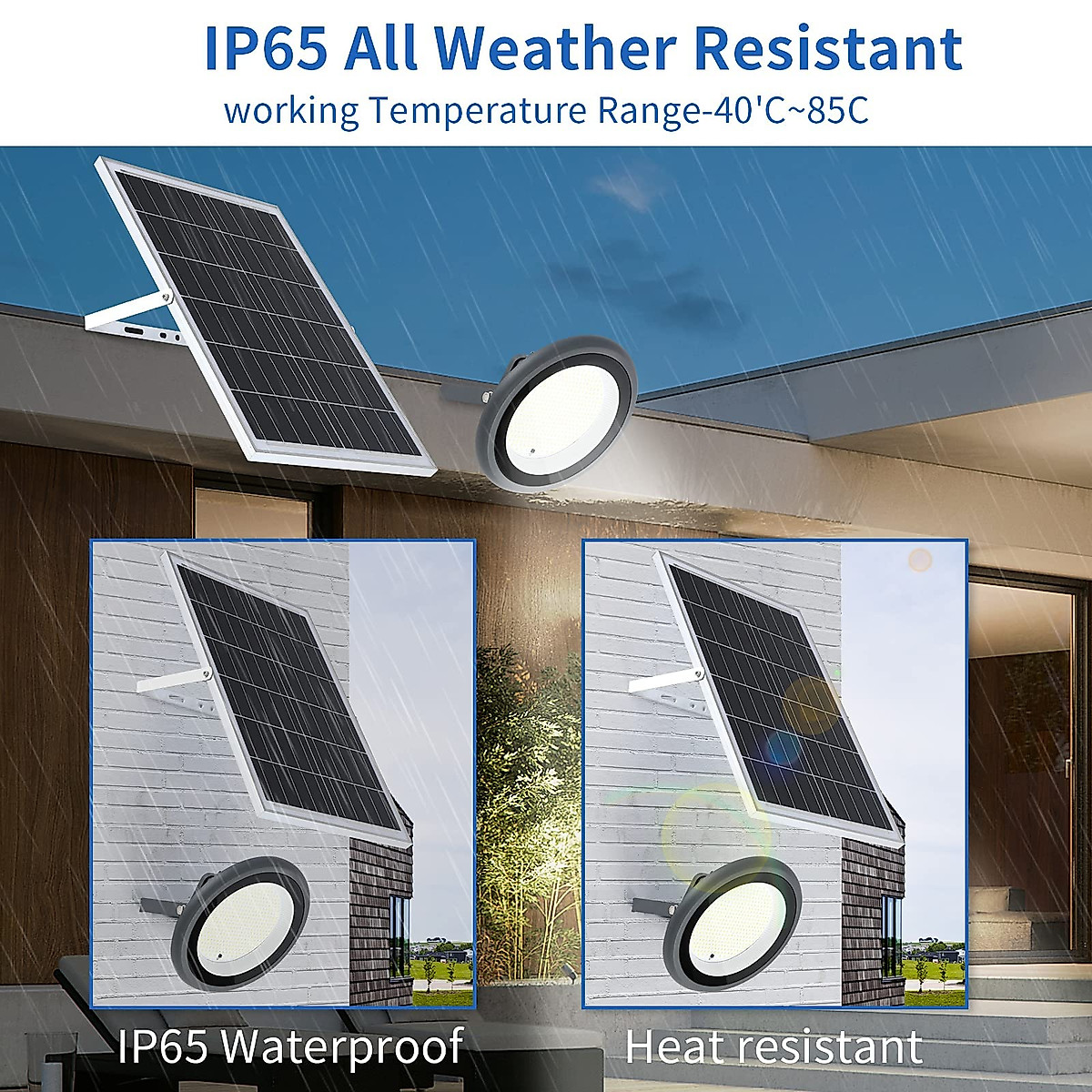 YONGYUAN 2 Pack, 200W Solar Flood Light Outdoor Solar Powered Security Light Dusk to Dawn LED Lamp, 20000LM High Brightness with Remote Control, IP65 Waterproof for Garage Yard Entryways Patio