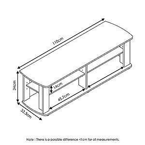 Furinno 11191BK THE Entertainment Center TV Stand, Black