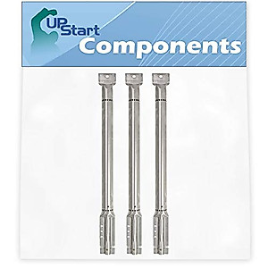 UpStart Components 3-Pack BBQ Gas Grill Tube Burner Replacement Parts for Kenmore 415.16237 - Compatible Barbeque Stainless Steel Pipe Burners