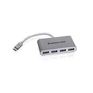 IOGEAR USB-C to USB 3.0 Hub - 1 USB-C In - 4 USB 3.0 Out - USB 3.0 Data Rate Of Up To 5Gbps - Backwards Compatible With USB 2.0 and USB 1.1 - MacBook - Tablet - Smartphone - GUH3C14
