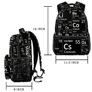 VBFOFBV Travel Backpack, Laptop Backpack for Women Men, Fashion Backpack, Blackboard Periodic Table of Chemical Elements
