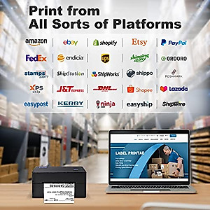 beeprt Bluetooth Shipping Label Printer - Wireless Thermal Label Printer for Shipping Package Small Business, 4x6 Label Printer Compatible with Shopify Ebey Amazon Etsy FedEx UPS USPS