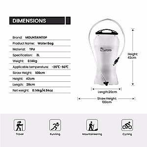 MOUNTAINTOP 40L Hiking Backpack with 3L Hydration Bladder for Women & Men Outdoor Travel Camping Day Pack with Rain Cover, 21.7 x 13 x 7.9 in,Dark Grey